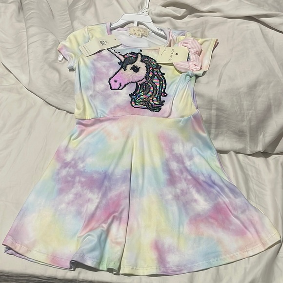 btween | Dresses | Btween 6x Tie Dye Sequin Unicorn Fit N Flare Very ...